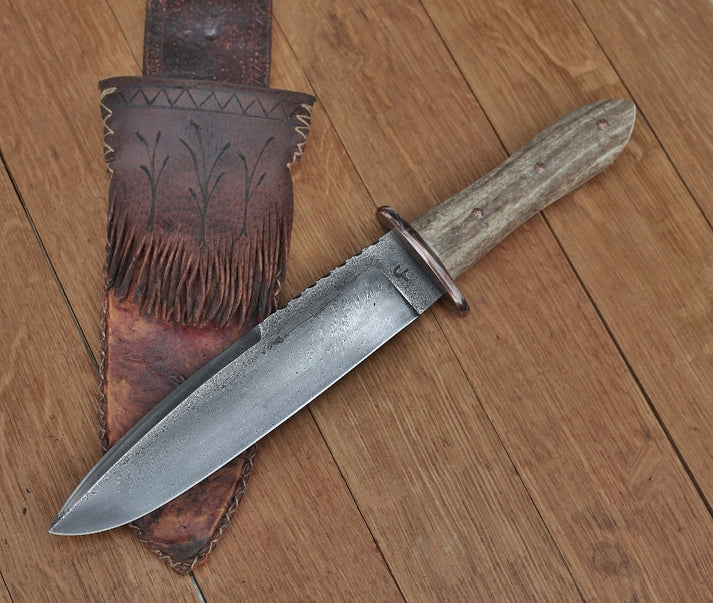 8 inch Fighter, elk and rawhide – C Thomas Knives