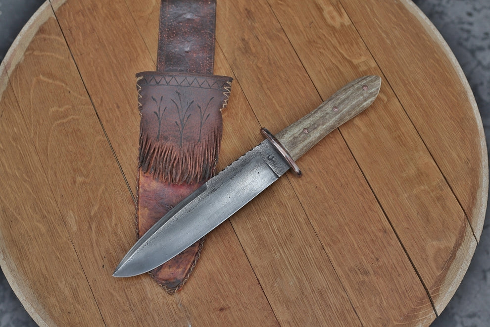 8 inch Fighter, elk and rawhide – C Thomas Knives