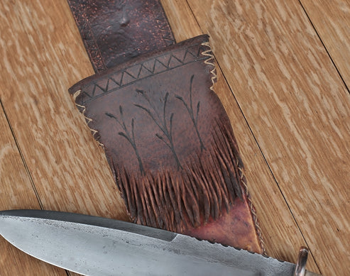 8 inch Fighter, elk and rawhide – C Thomas Knives